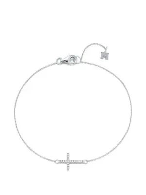 Mateo Sterling Diamond Cross Bracelet - Silver