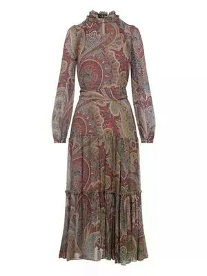Etro Paisley Ruffled Maxi Dress - Red