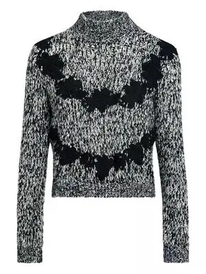 Giambattista Valli High Neck Macramé Embellished Sweater