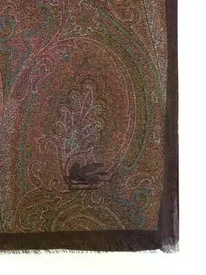 Etro Paisley-print Frayed-edge Scarf - Brown