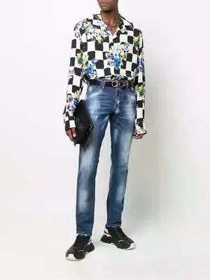 Philipp Plein Distressed Straight-leg Jeans