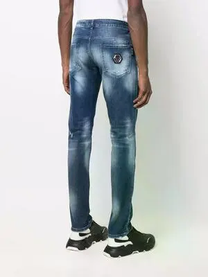 Philipp Plein Distressed Straight-leg Jeans