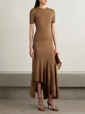 Khaite Celina Ribbed Wool-blend Top - Brown