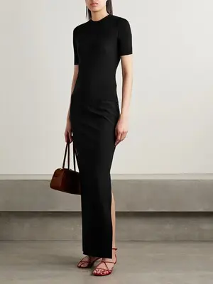 Khaite Celina" Ribbed Wool-blend Top - Black