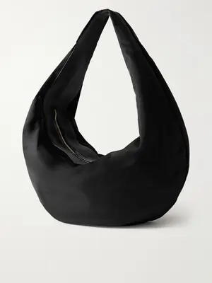 Khaite Olivia Sport Xl Textured Leather-trimmed Shell Shoulder Bag - Black