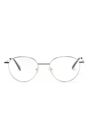 Alexander McQueen Round Frame Glasses - Silver