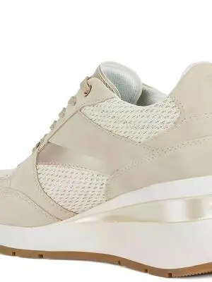 Geox Zosma Lace-up Wedge Sneakers - Neutrals