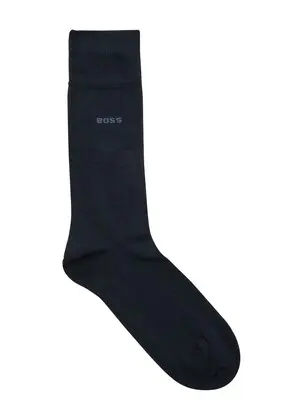 BOSS Logo Cotton-blend Socks Set Of Two - Navy