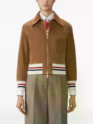 Thom Browne Corduroy Zip-up Jacket With Ribbed Trims