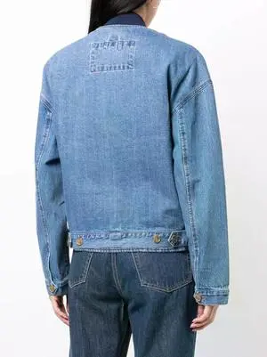 REJINA PYO Wells Layered Denim Bomber Jacket