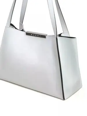 Marni Cresta Tote Bag With Contrasting Trim - White