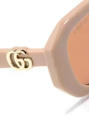 Gucci Geometric-frame Sunglasses - Neutrals