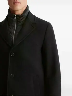 Marc O'polo Single-breasted Wool Coat With Detachable Puffer Lining