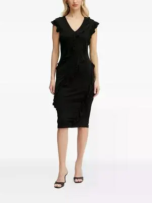 Karl Lagerfeld Ruffled Midi Dress - Black