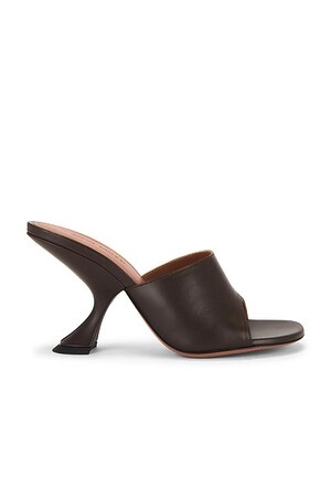 Amina Muaddi Taylor Sculptural Heel Mules - Coffee