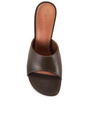 Amina Muaddi Taylor Sculptural Heel Mules - Coffee