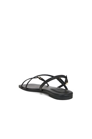 Simkhai Carey Leather Strappy Flat Sandal - Black