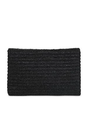 Saint Laurent Large Envelope Pouch In Raffia