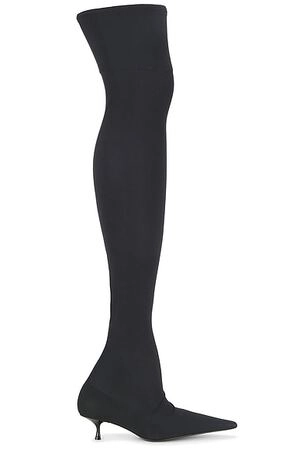 Victoria Beckham Jersey Thigh High Boot - Black