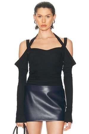 Attico Cold Shoulder Top - Black