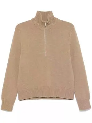Thom Browne Intarsia Half-zip Sweater - Brown