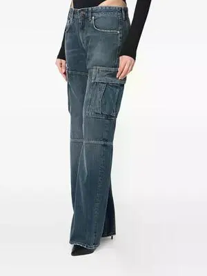 Balenciaga Logo Patch Paneled Cargo Jeans