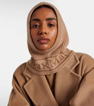 Max Mara Logo Wool Ski Mask - Brown