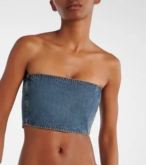 Alaïa Denim Crop Top