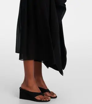 Alaïa Georgette Wide-leg Pants - Black