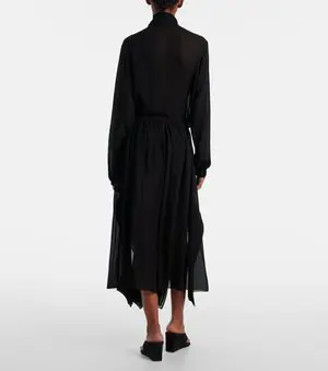 Alaïa Georgette Wide-leg Pants - Black