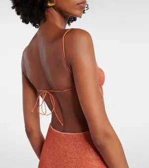Oseree Lumiere Open-back Midi Dress