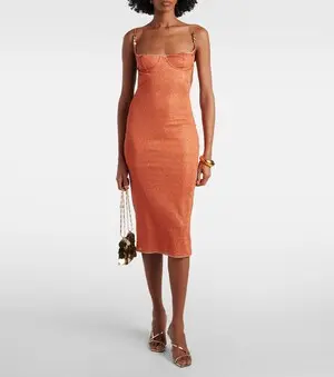 Oseree Lumiere Open-back Midi Dress
