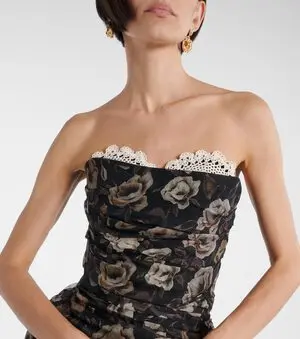 Magda Butrym Floral Ruched Silk Mini Dress