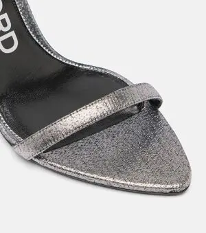 TOM FORD Padlock 85 Metallic Sandals