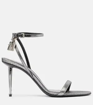 TOM FORD Padlock 85 Metallic Sandals