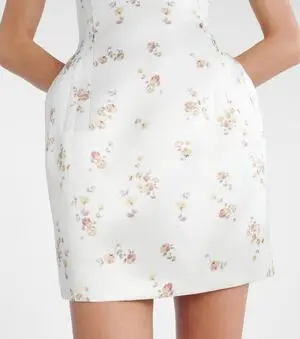 Magda Butrym Floral Off-the-shoulder Silk Mini Dress