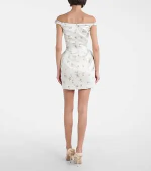 Magda Butrym Floral Off-the-shoulder Silk Mini Dress