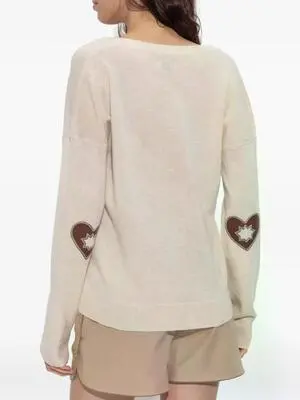 Zadig&Voltaire V-neck Sweater With Heart Appliqu
