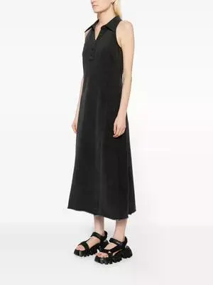 B+AB Sleeveless Midi Dress With Button Fastening And Polo Collar