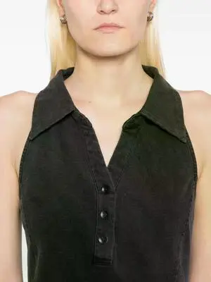 B+AB Sleeveless Midi Dress With Button Fastening And Polo Collar