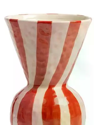 &K AMSTERDAM Rhombic Striped Vase - Red