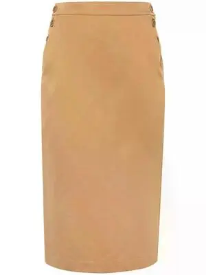 Max Mara Cresta Cotton Pencil Skirt - Brown