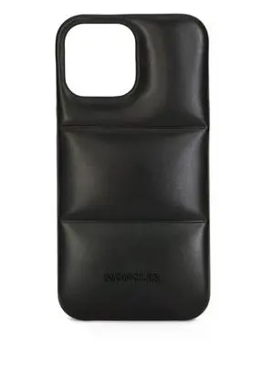 Moncler Quilted Leather Phone Case - Black