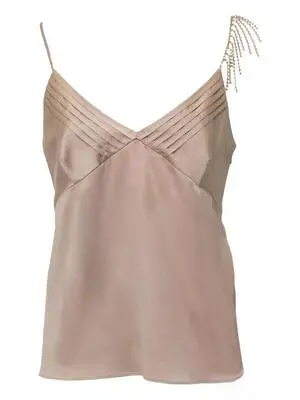Max Mara Satin V-neck Spaghetti Strap Top