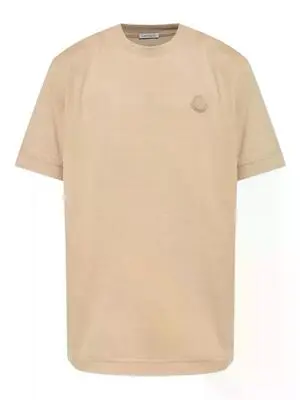 Moncler Logo-patch Cotton T-shirt - Neutrals