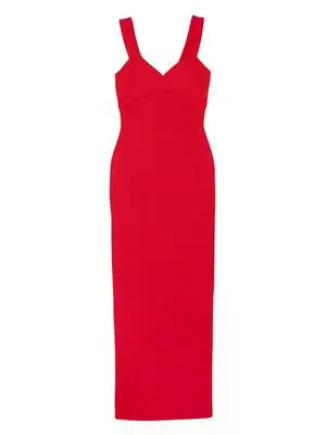 Solace London Nalani V-Neck Maxi Dress Red