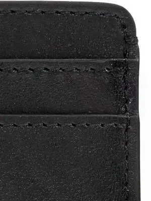 Versace Tag Leather Card Holder - Black