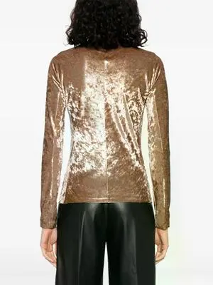 FORTE_FORTE Velvet-finish High Neck Top