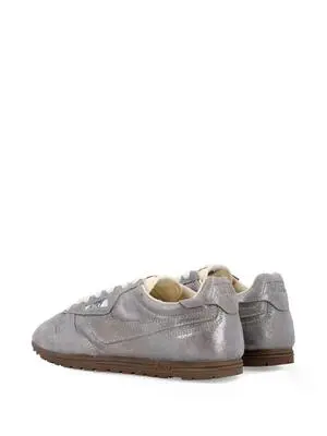 AUTRY Windspin Metallic Leather Sneakers - Silver