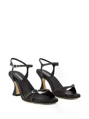 CAREL Denim Slingback Heels - Black